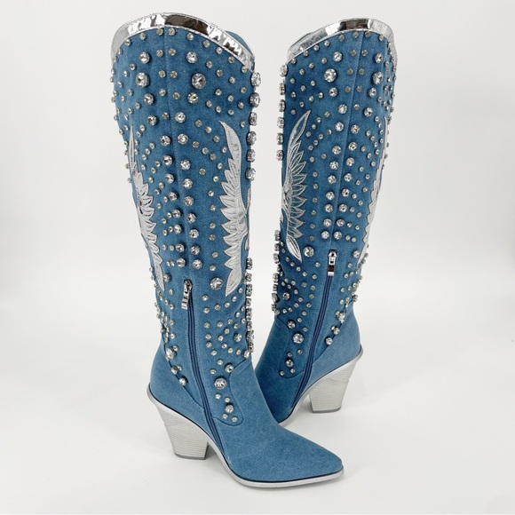 Azalea Wang | Shoes | Nwt Azalea Wang Americana Upbeat Rhinestone Cowboy Boots | Poshmark